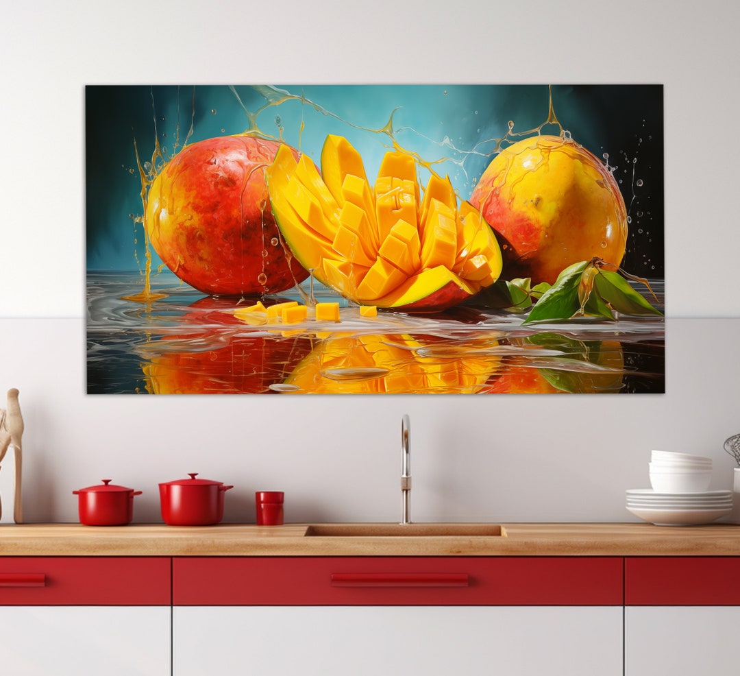 Colorful Mango Canvas Print, Kitchen Wall Art,mango Poster, Kitchen ...