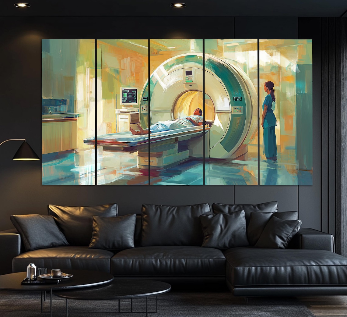 Medical Wall Art, MRI Room Canvas Print in an Oil Painting Style ...