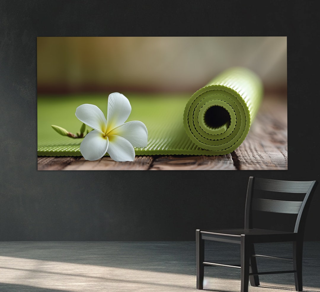 Yoga Wall Art, Yoga Mat Canvas Print, Yoga Class Wall Decor, Pilates ...