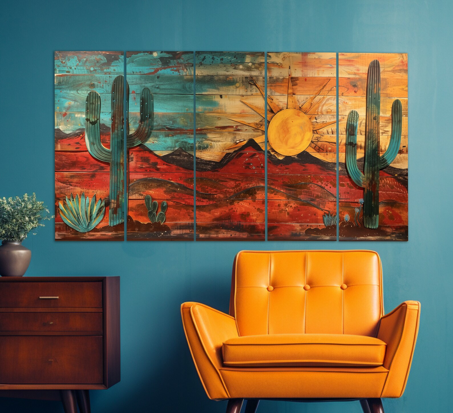 Boho Style Arizona Canvas Print, Arizona in a Vintage Oil Painting ...