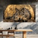 Wolf on Moon Background Abstract Canvas Print, First Nations Wall Art ...