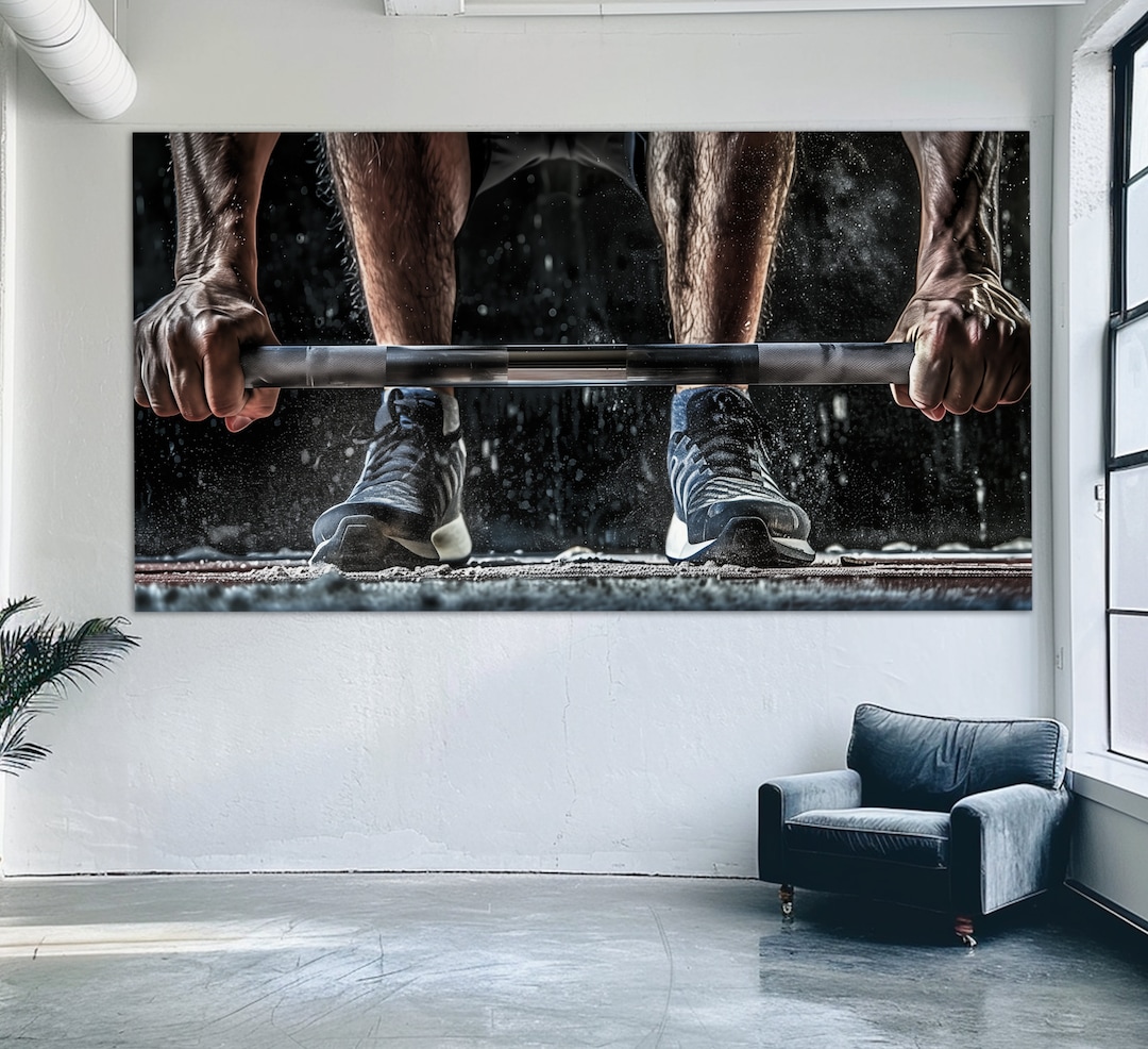 Weightlifting Canvas Print, Gym Wall Decor, Fitness Wall Art, Fitness ...