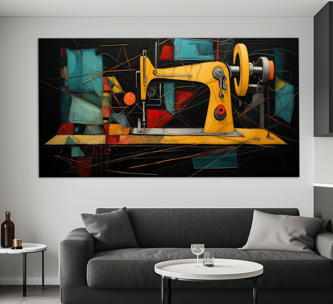 Abstract Sewing Machine Canvas Print, Sewing Wall Art, Seamstress Gift ...
