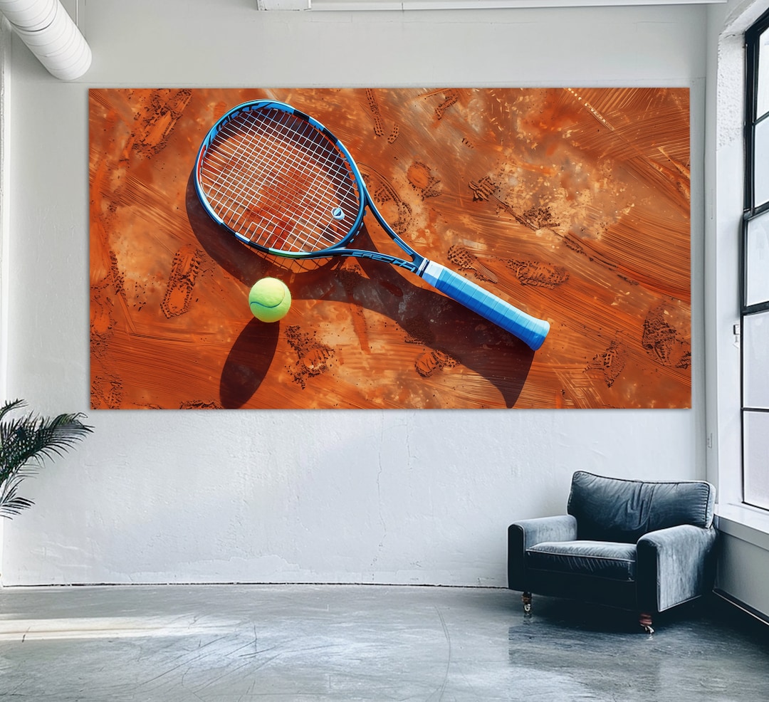 Abstract Tennis Wall Art, Tennis Racket Canvas Print, Tennis Painting ...