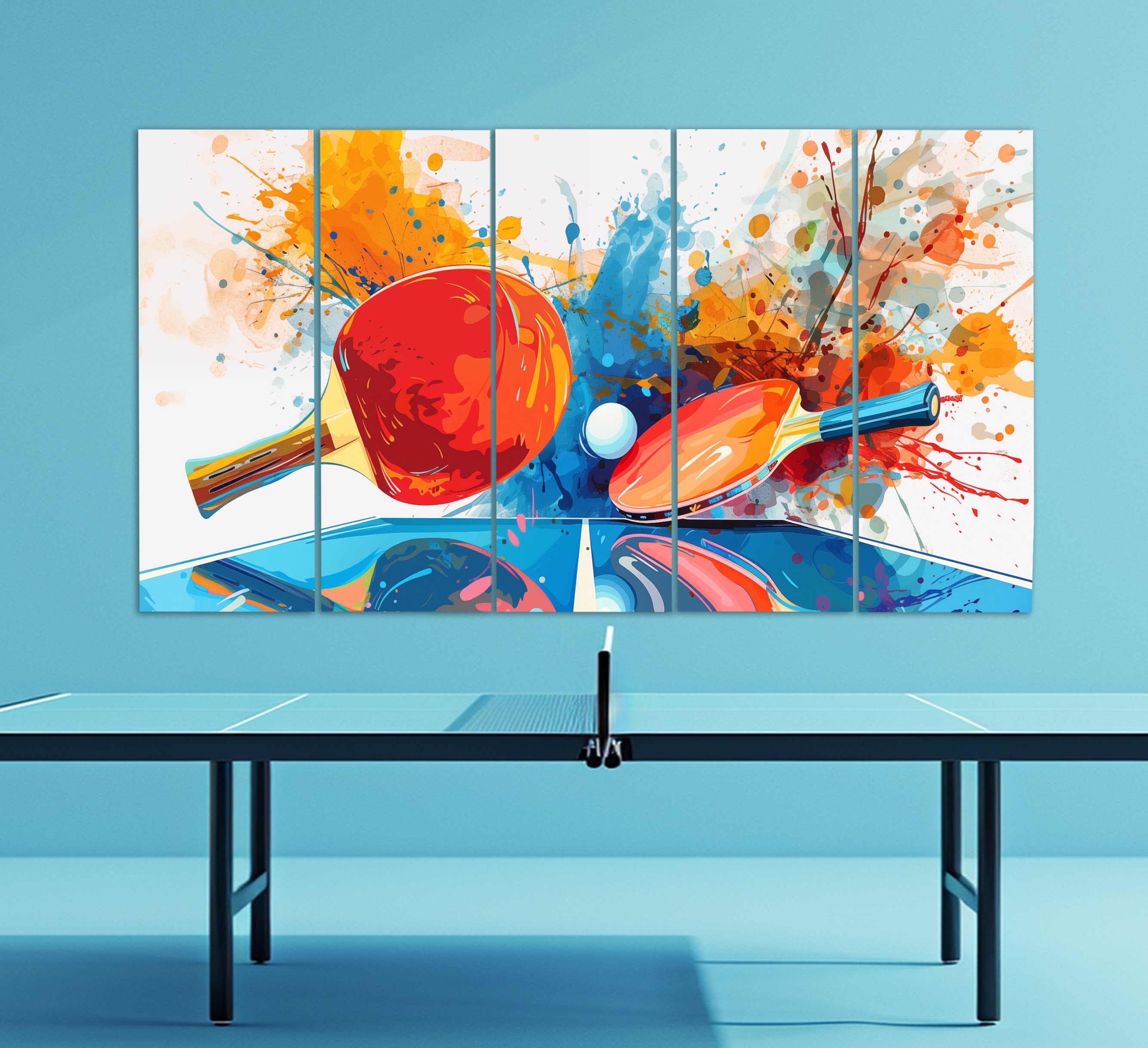 Abstract Table Tennis Canvas Print, Table Tennis Wall Art, Table Tennis ...
