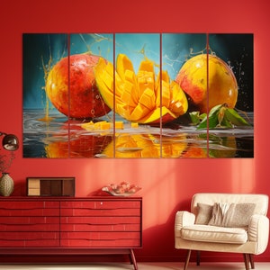 Colorful Mango Canvas Print, Kitchen Wall Art,mango Poster, Kitchen ...