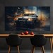Vintage Police Car Canvas Print in an Oil Painting Style, Police Wall ...