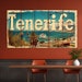 Retro Tenerife Sign Canvas Print, Abstract Tenerife Wall Art, Canary ...