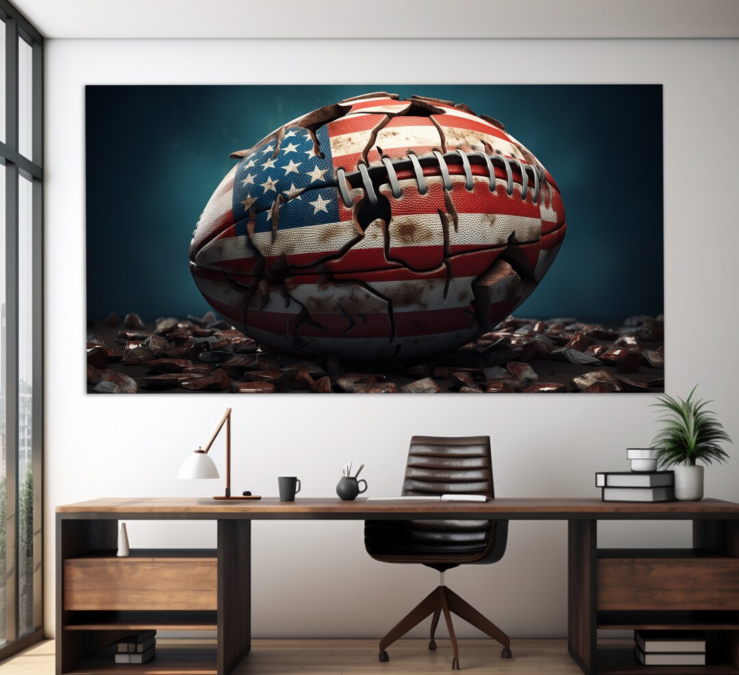 Abstract Football Canvas Print, Football Wall Art, Football Ball With ...