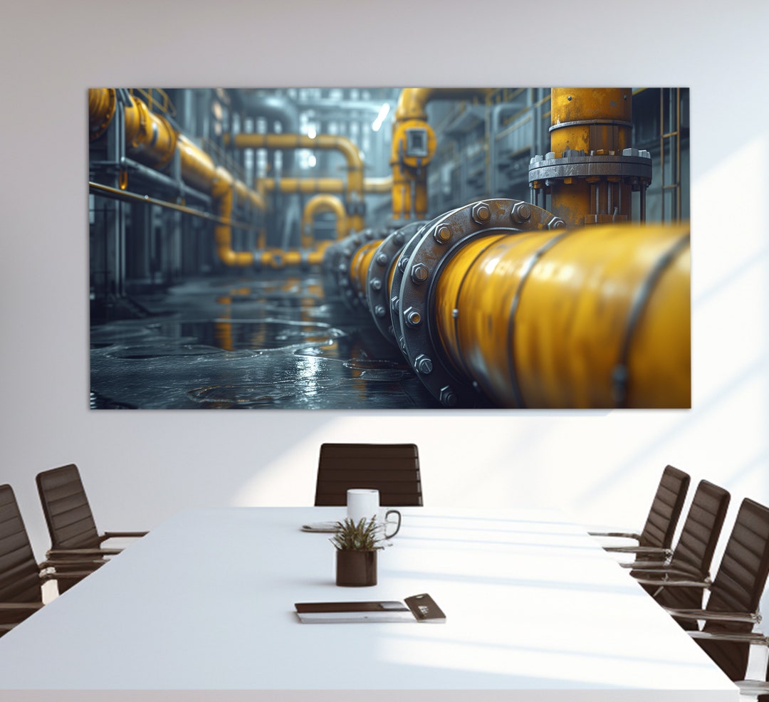Abstract Industrial Wall Art, Factory Canvas Print, Plant Poster ...