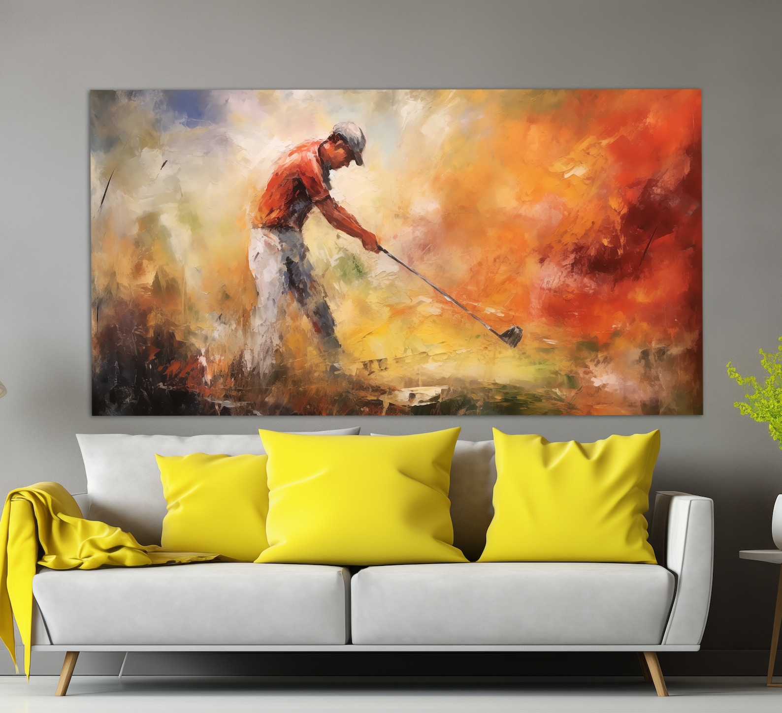 Golf Canvas Print in a Vintage Oil Painting Style, Golf Wall Art, Golf ...