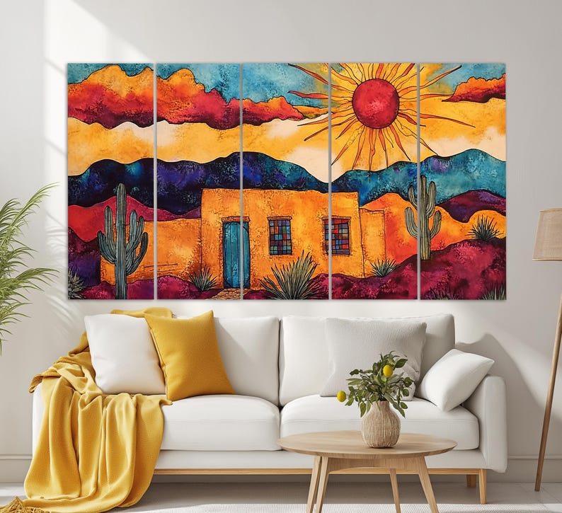 Boho Style Santa Fe Desert Seal Canvas Print, Southwest New Mexico Wall ...