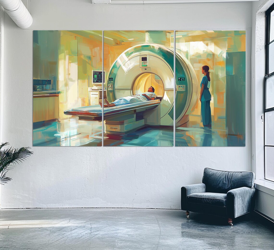 Medical Wall Art, MRI Room Canvas Print in an Oil Painting Style ...
