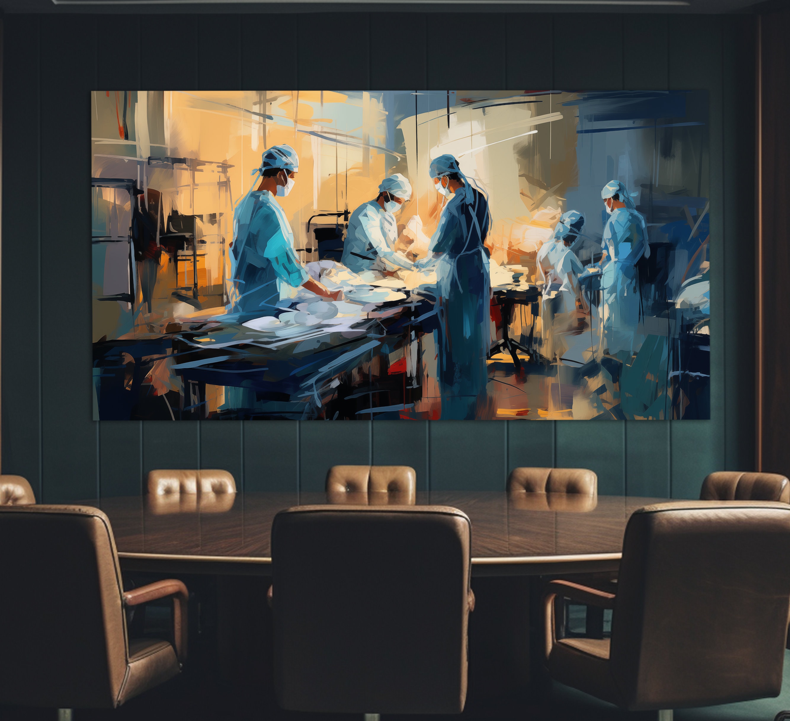 Surgery Wall Art, Operating Room Canvas Print in an Oil Painting Style ...