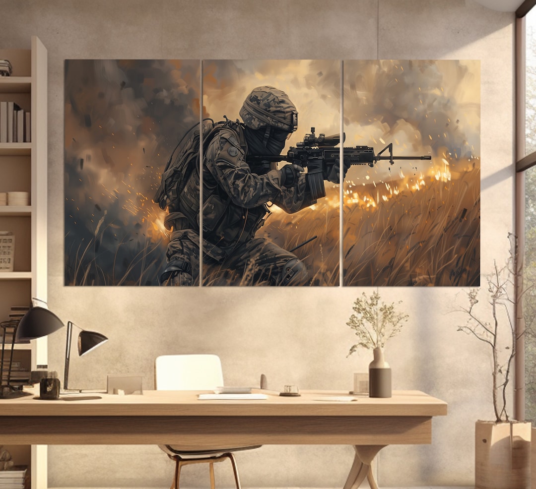 Soldier Canvas Print, Military Wall Art, Military Gift, Military ...