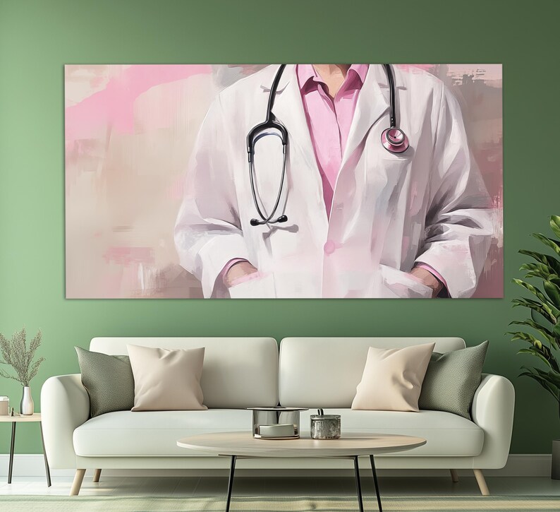 Doctor With Stethoscope Canvas Print, Healthcare Wall Art, Therapist ...