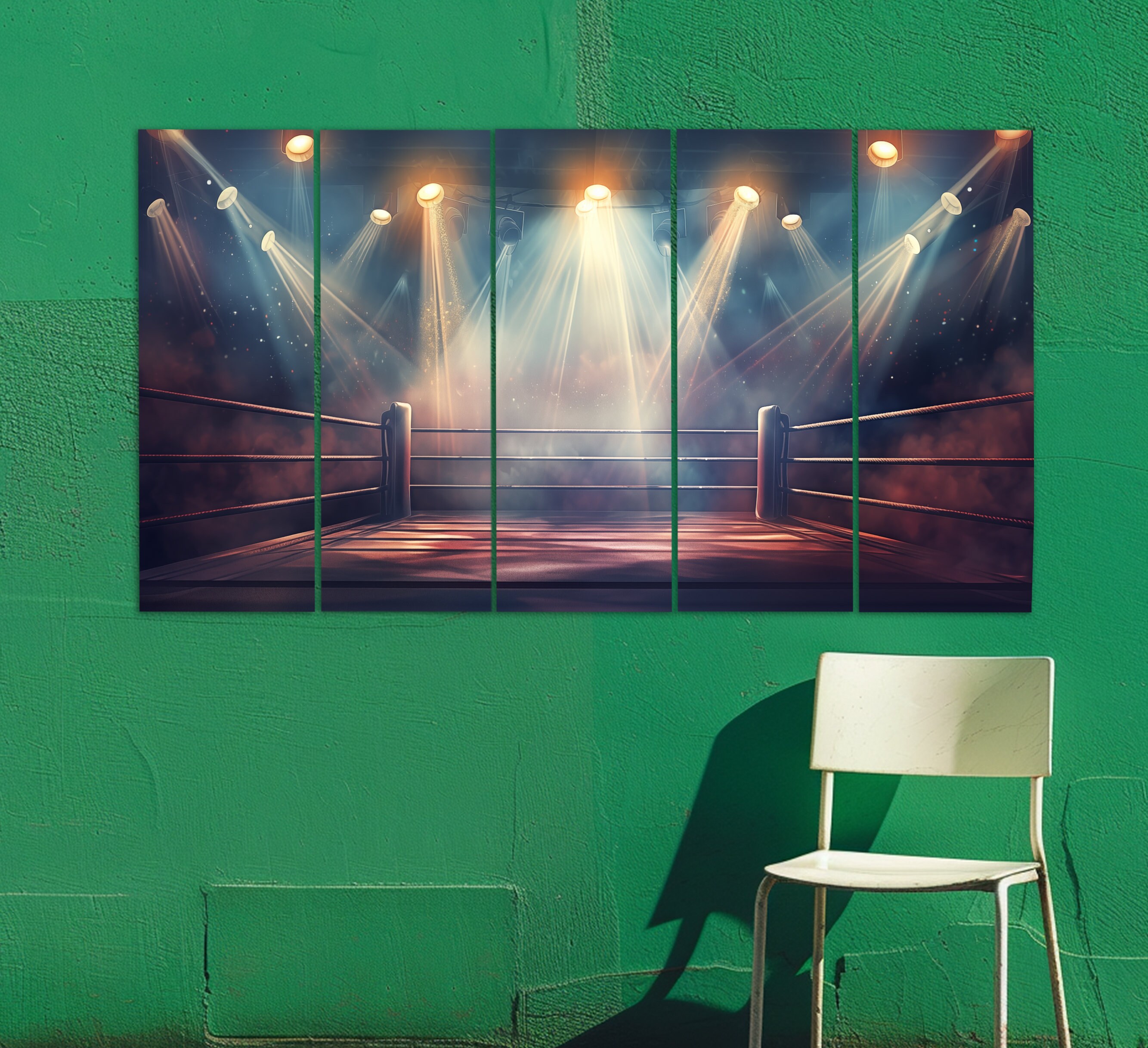 Boxing Ring Canvas Print, Abstract Boxing Painting, Gym Wall Decor, MMA ...