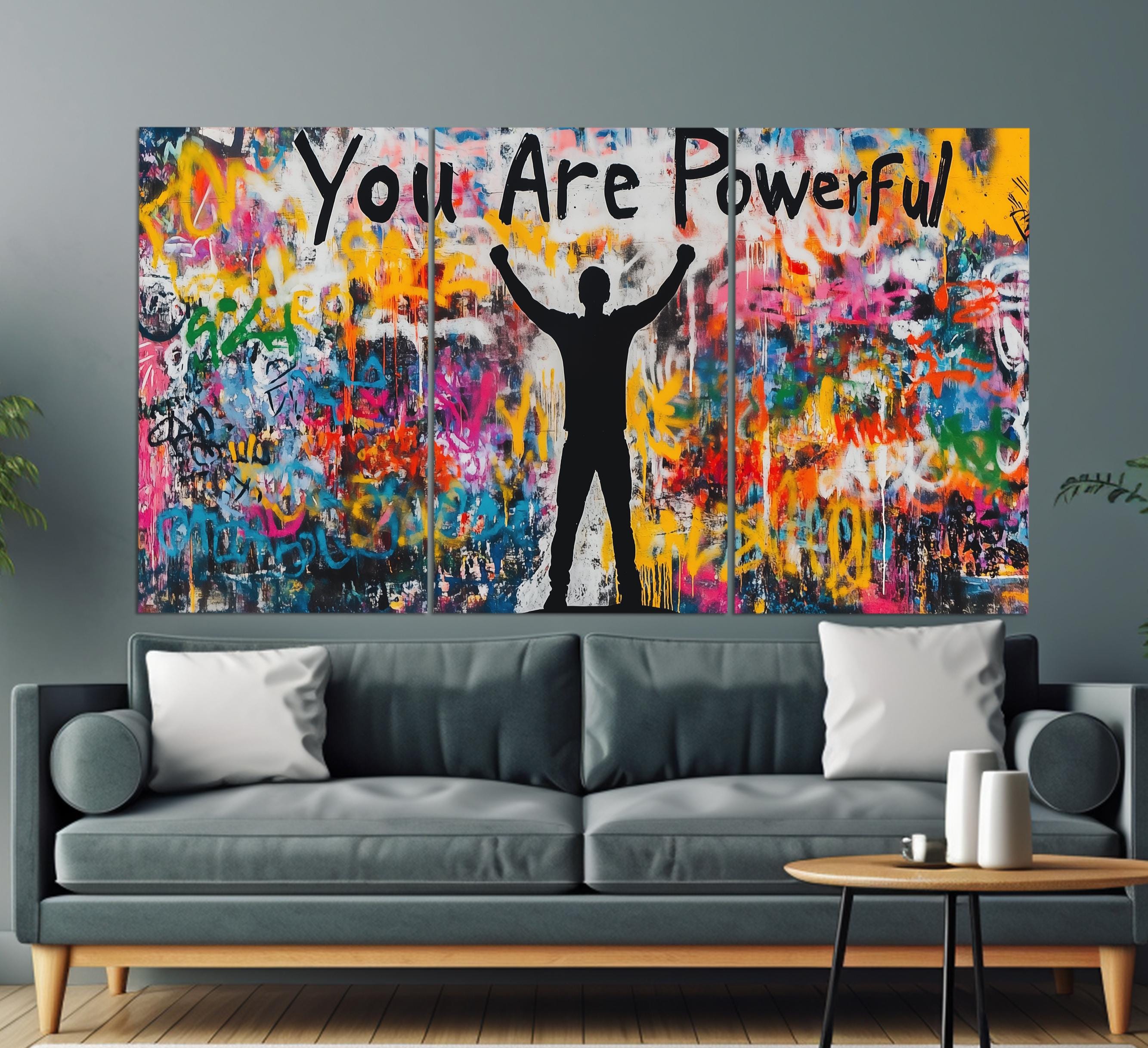 You Are Powerful Graffiti Canvas Print, Street Art Painting, Graffiti ...