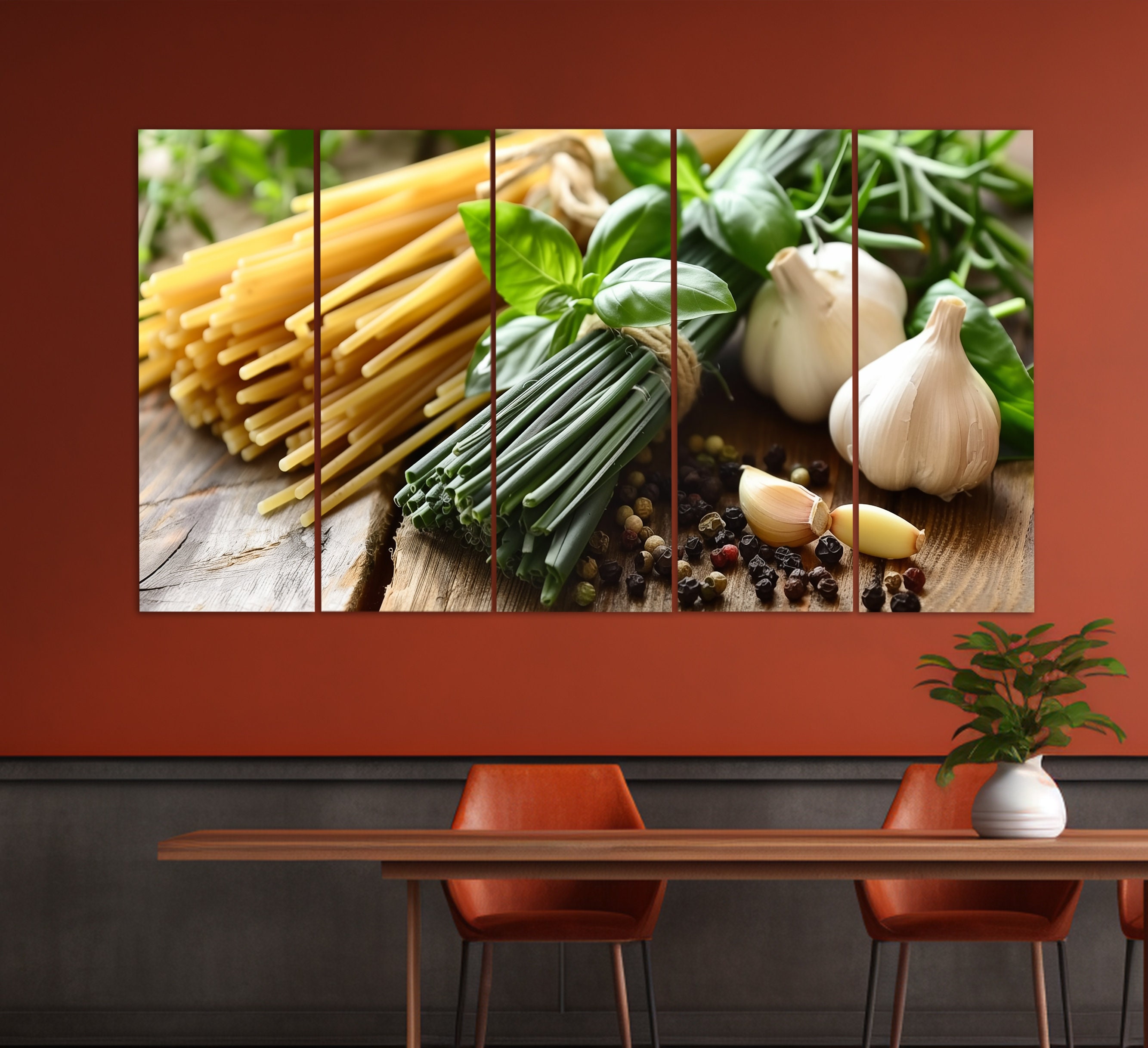 Modern Kitchen Wall Decor, Food Wall Art, Italian Food Canvas Print ...