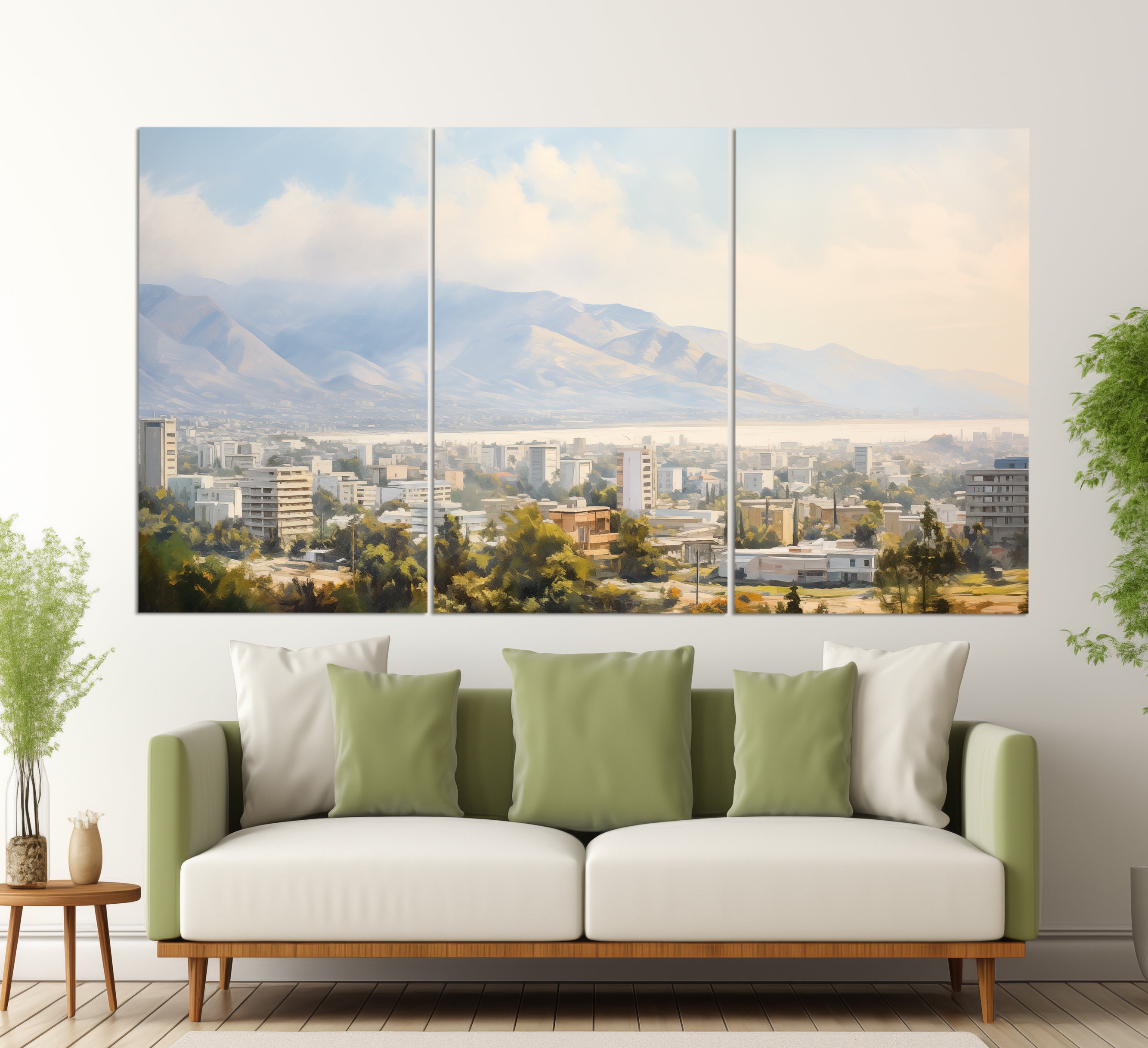 Tirana Canvas Print in a Vintage Oil Painting Style, Abstract Tirana ...