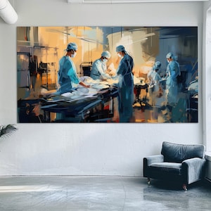 Surgery Wall Art, Operating Room Canvas Print in an Oil Painting Style ...