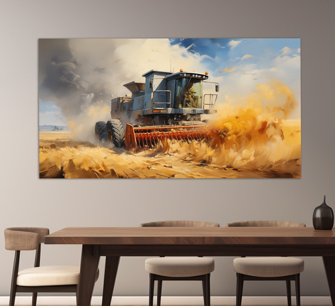 Agricultural Wall Art, Harvester Canvas Print, Harvesting Wall Art ...