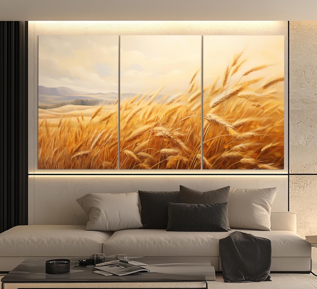 Wheat Field Canvas Print, Farmhouse Wall Decor, Farm Wall Art, Wheat ...
