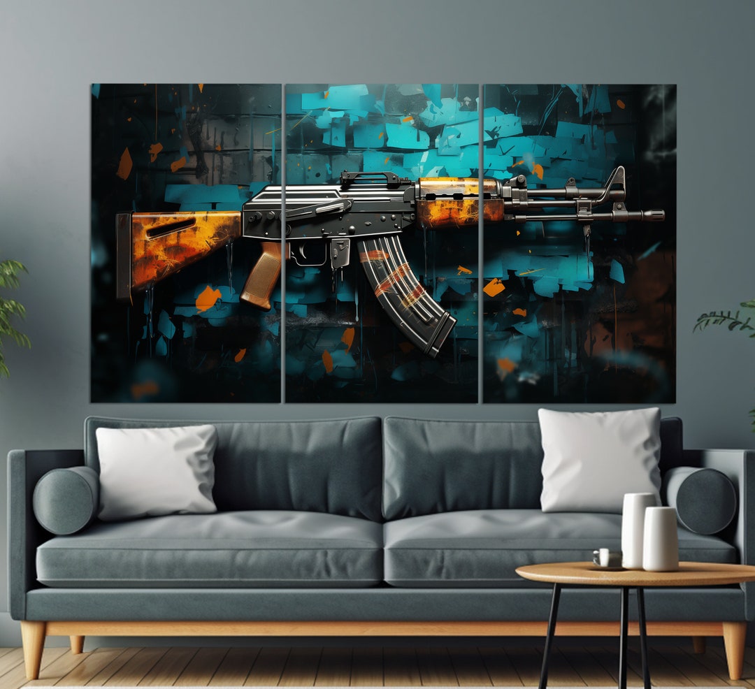 Weapon Wall Art, Kalashnikov Rifle Canvas Print, Kalashnikov Wall Art ...