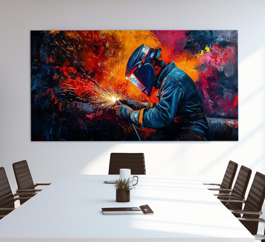 Welding Wall Art, Welder Canvas Print, Welder Gift, Welding Painting ...