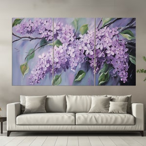 Lilac Flowers Canvas Print, Floral Wall Decor, Romantic Wall Art ...