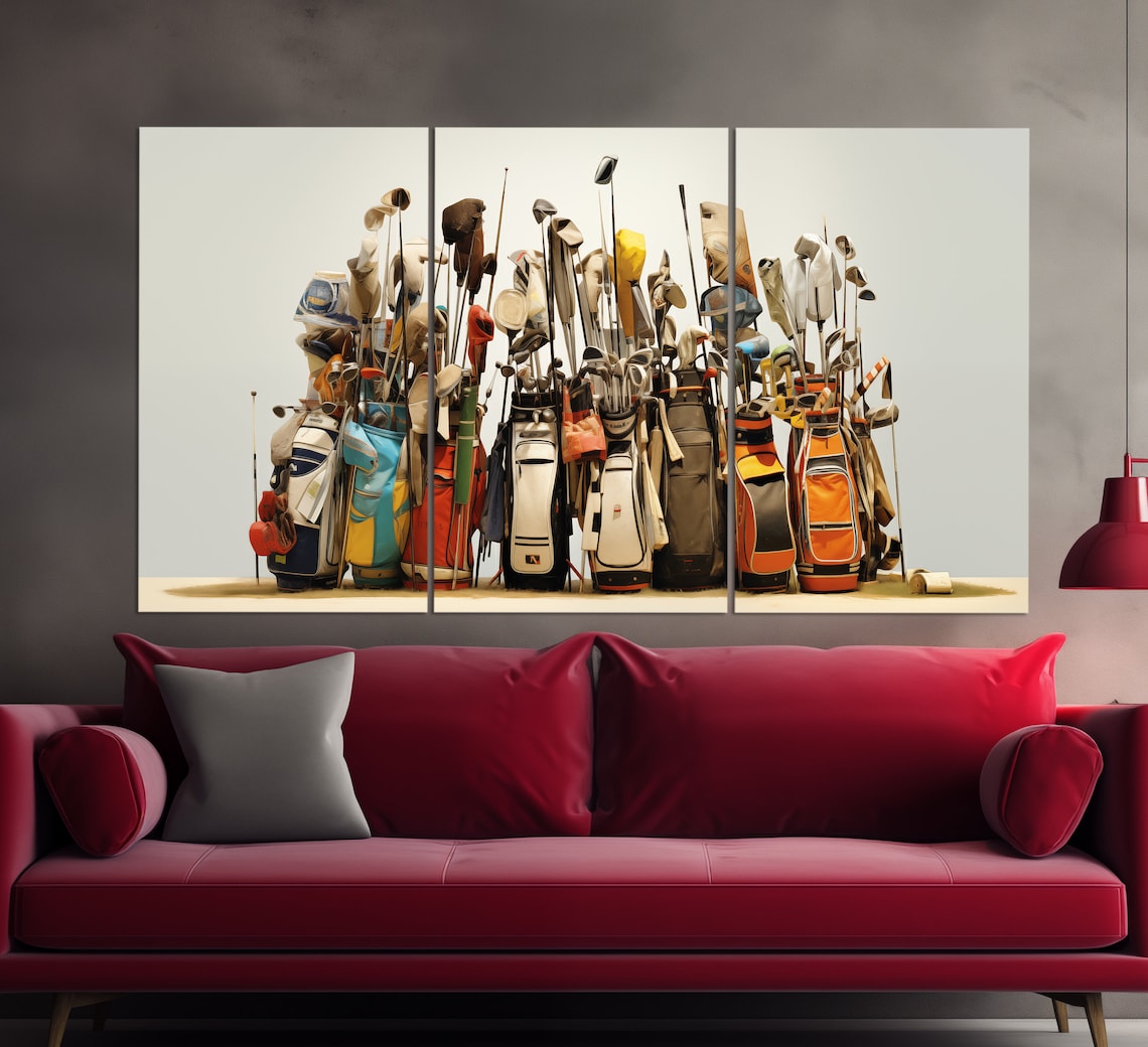 Golf Clubs Abstract Canvas Print, Golf Canvas Print, Golf Wall Art ...