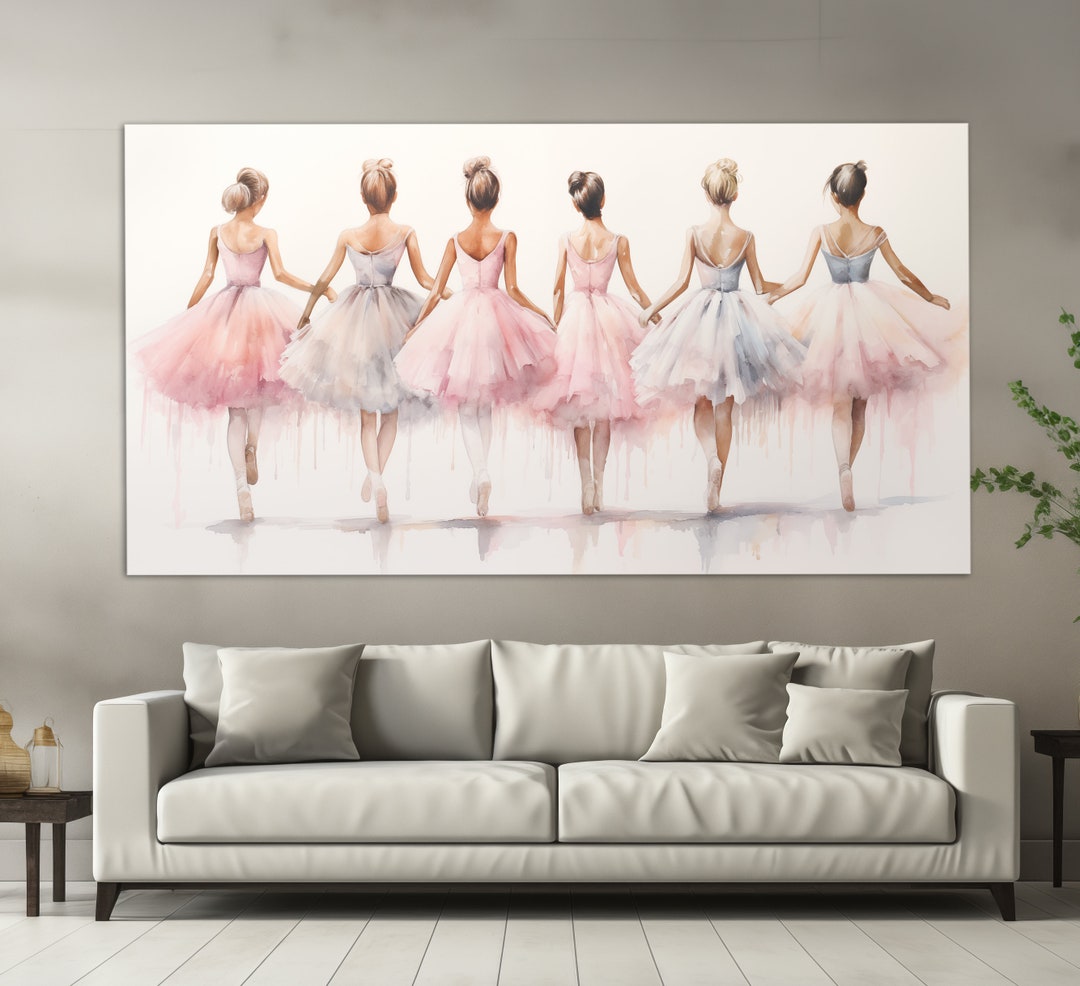 Neutral Colors Ballerinas Canvas Print in an Oil Painting Style, Ballet ...