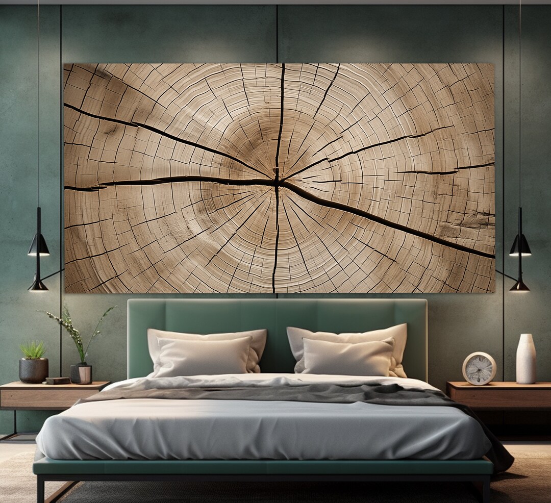 Abstract Wood Canvas Print, Neutral Tones Wooden Wall Art, Warm Tones ...