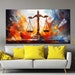 Scales of Justice Canvas Print in an Oil Painting Style, Justice Wall ...