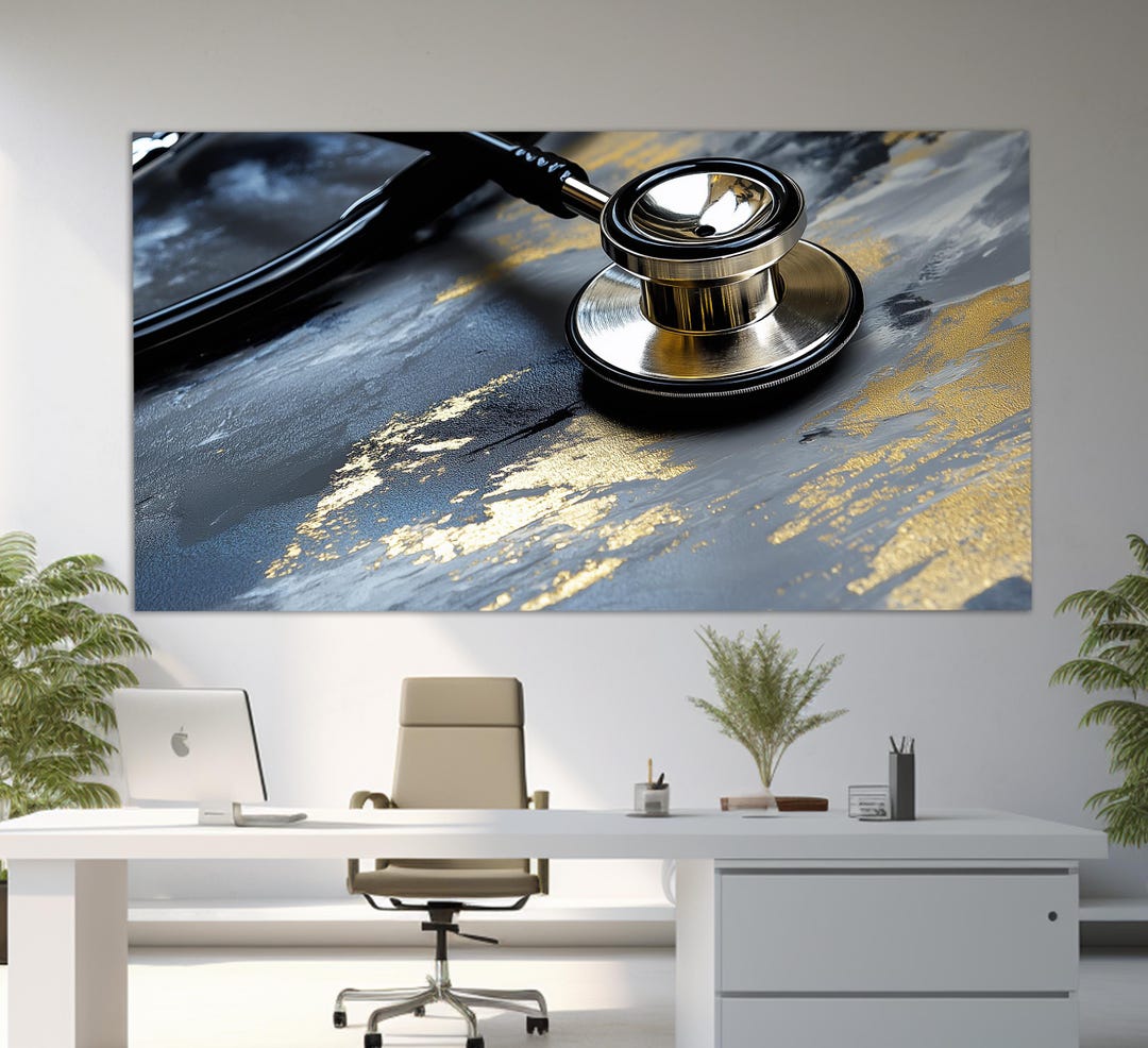 Stethoscope Canvas Print, Medical Wall Art, Therapist Gift, Hospital ...