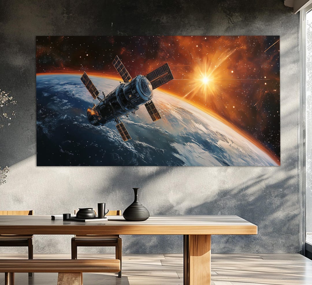 Abstract Space Wall Art, Spaceship Poster, Astronaut Wall Art ...