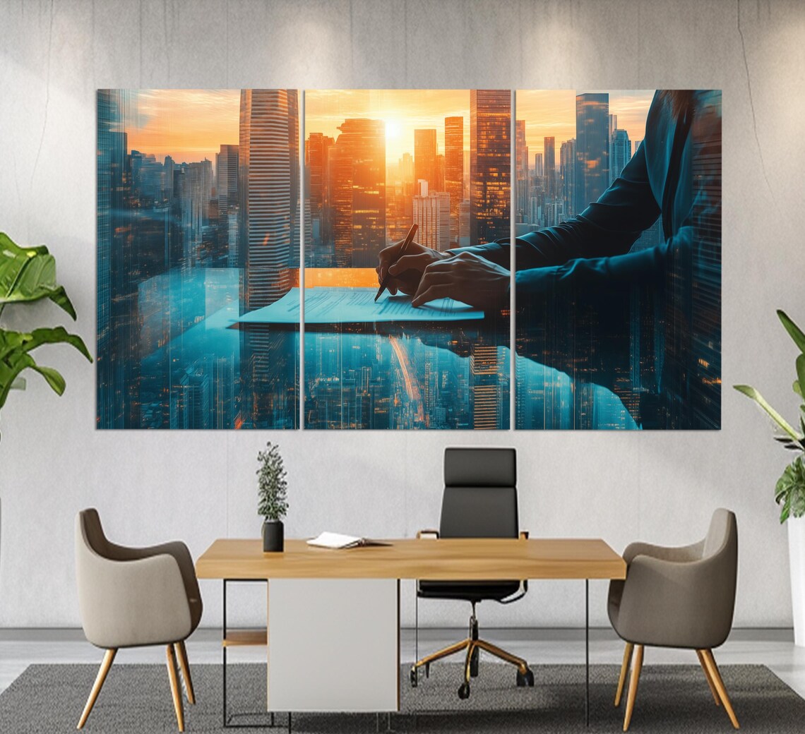 Signing a Contract Canvas Print, Office Wall Decor, Office Wall Art ...