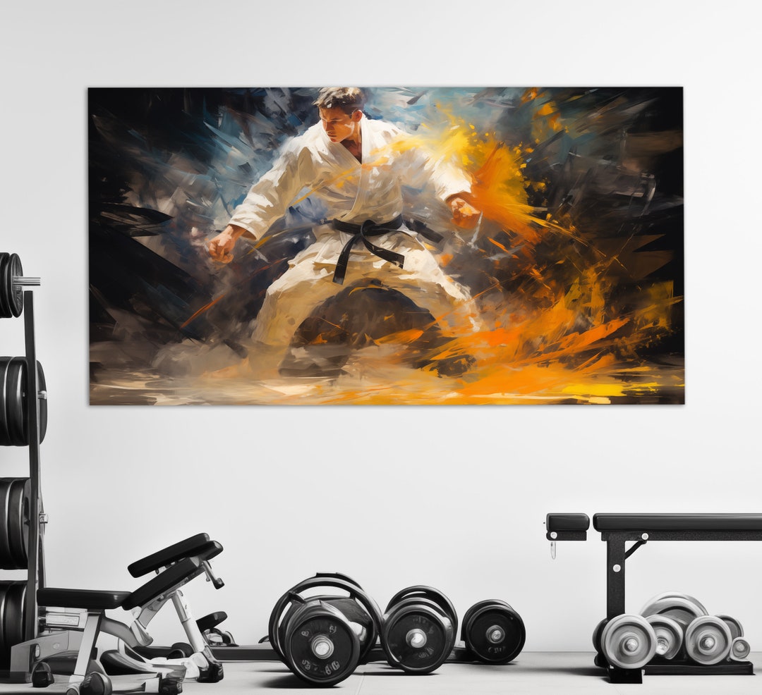 Abstract Karate Canvas Print in an Oil Painting Style, Karate Wall Art ...