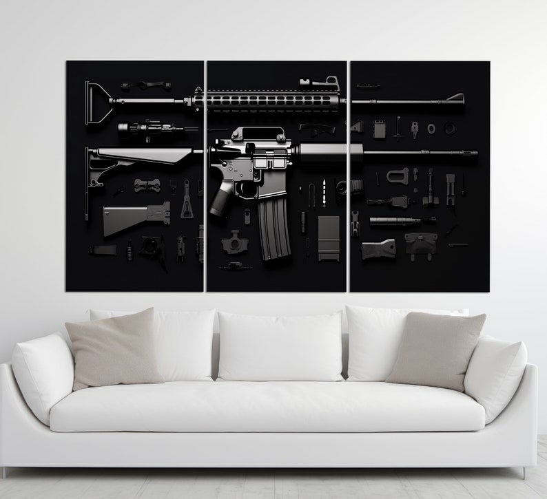 Weapon Wall Art, M4 Carbine Canvas Print, Weapon Wall Art, M4 Print ...