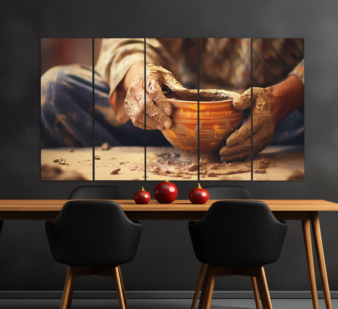 Pottery Wall Art, Pottery Canvas Print, Pottery Poster, Potter Print ...