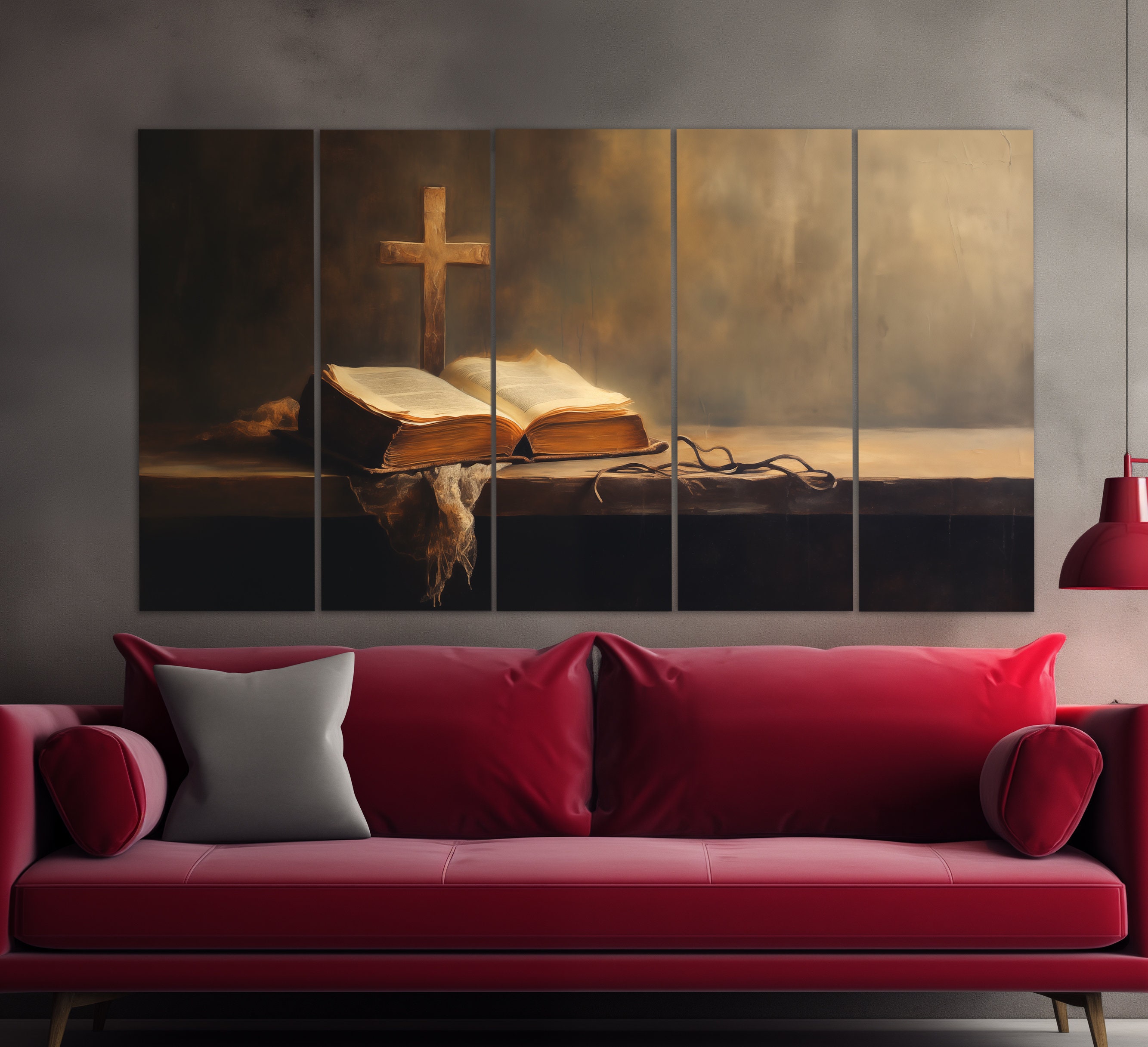 Holy Bible Canvas Print in a Vintage Oil Painting Style, Bible Wall Art, Religious Canvas Art ...