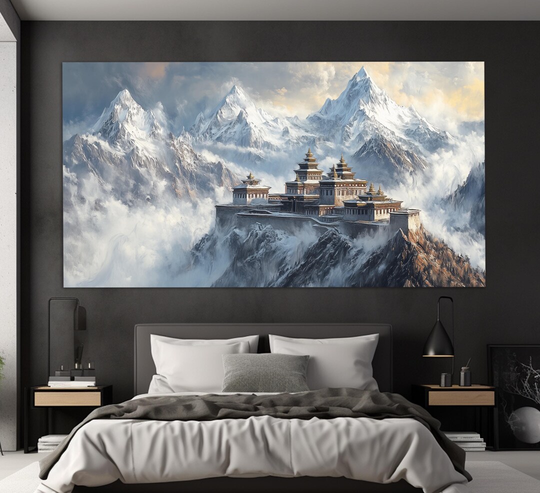 Majestic Himalayas Canvas Print, Neutral Tones Himalayas Wall Art ...