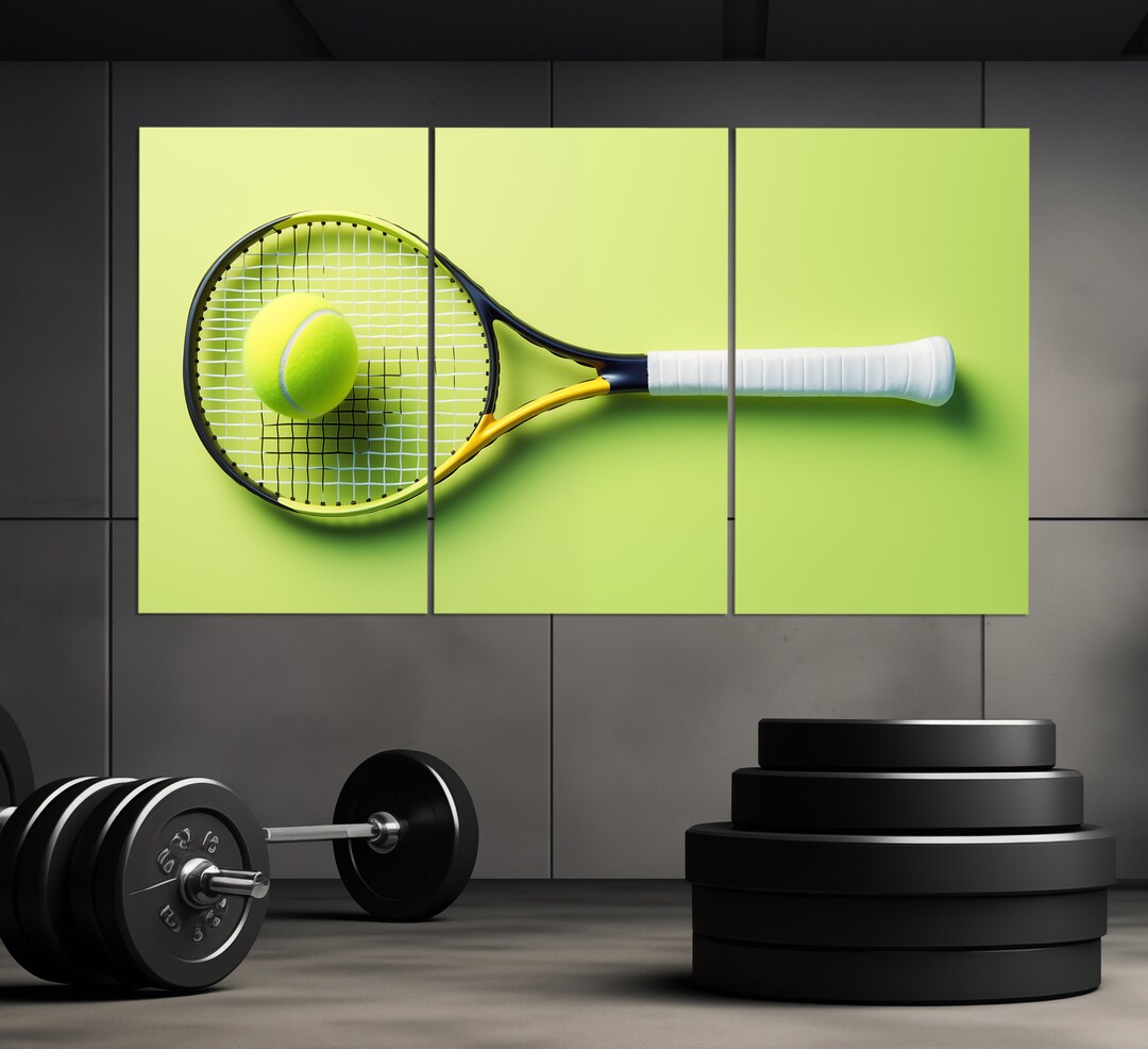 Minimalist Tennis Wall Art, Tennis Racket Canvas Print, Tennis Canvas ...