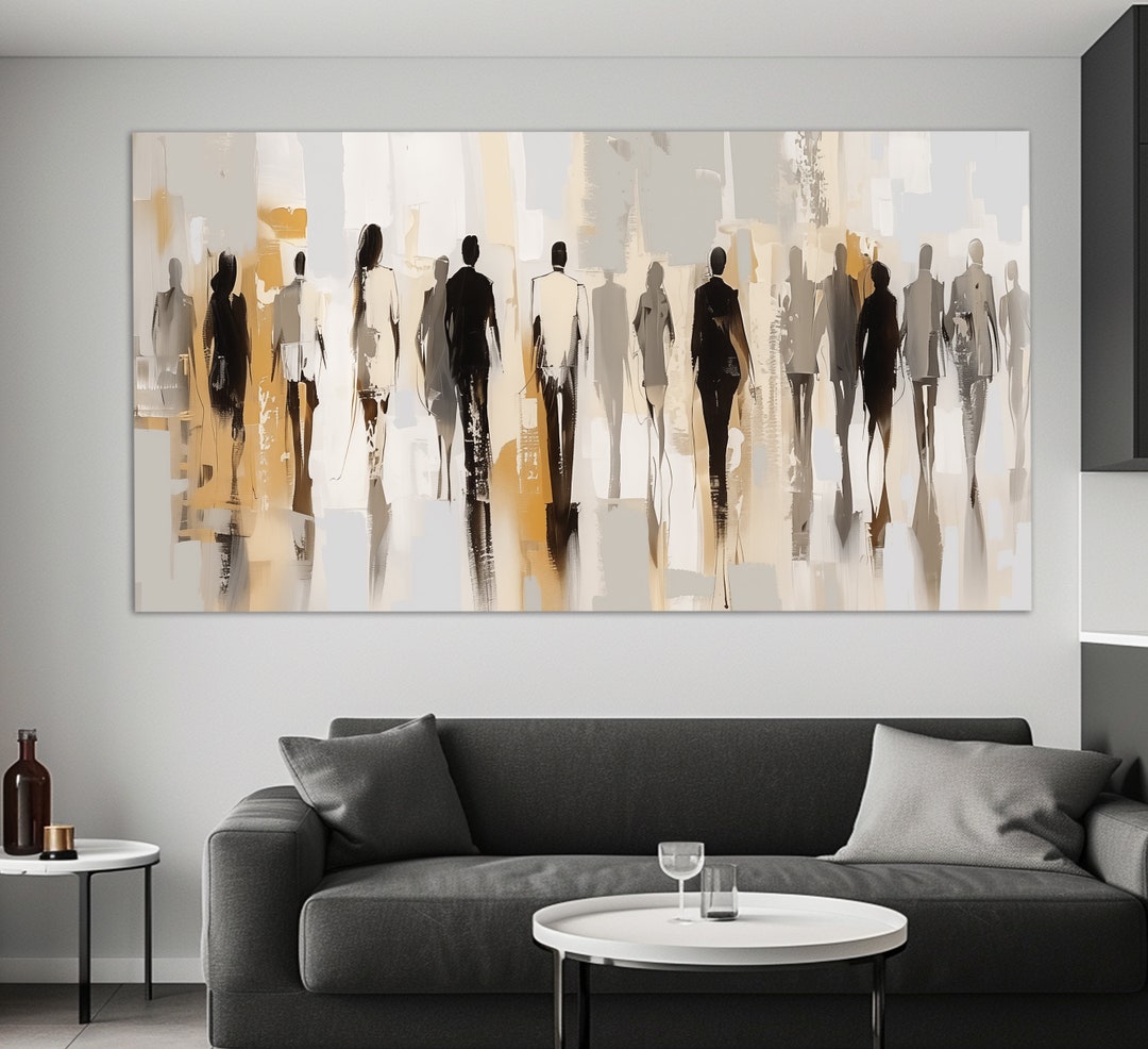 Abstract People Canvas Print in a Painting Style, Office Wall Decor ...