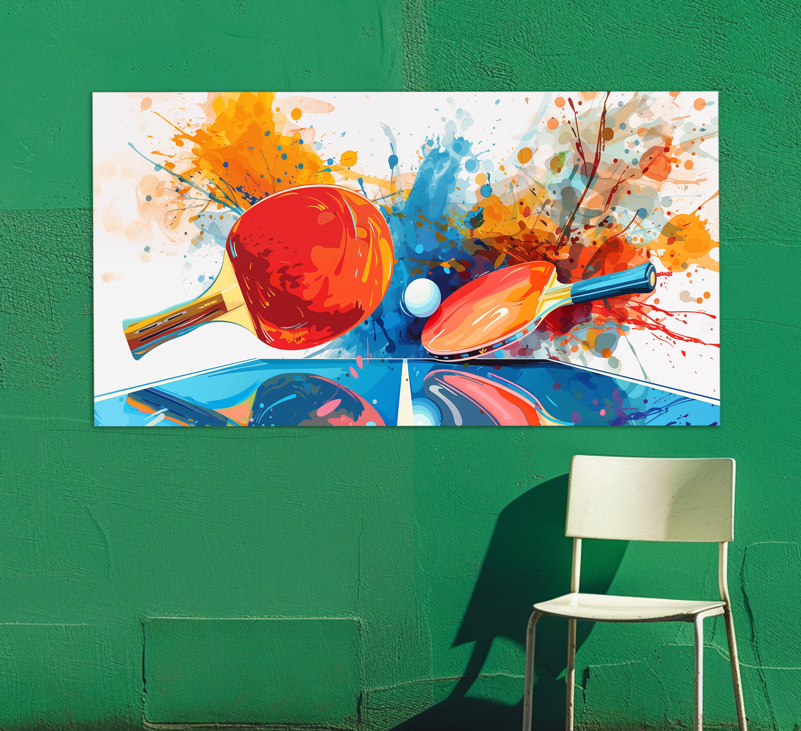 Abstract Table Tennis Canvas Print, Table Tennis Wall Art, Table Tennis ...
