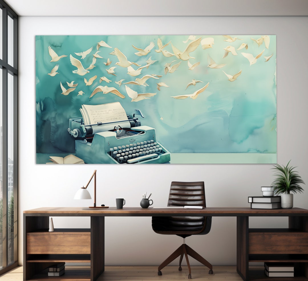 Abstract Typewriter Canvas Print, Writer Gift, Typewriter Poster ...