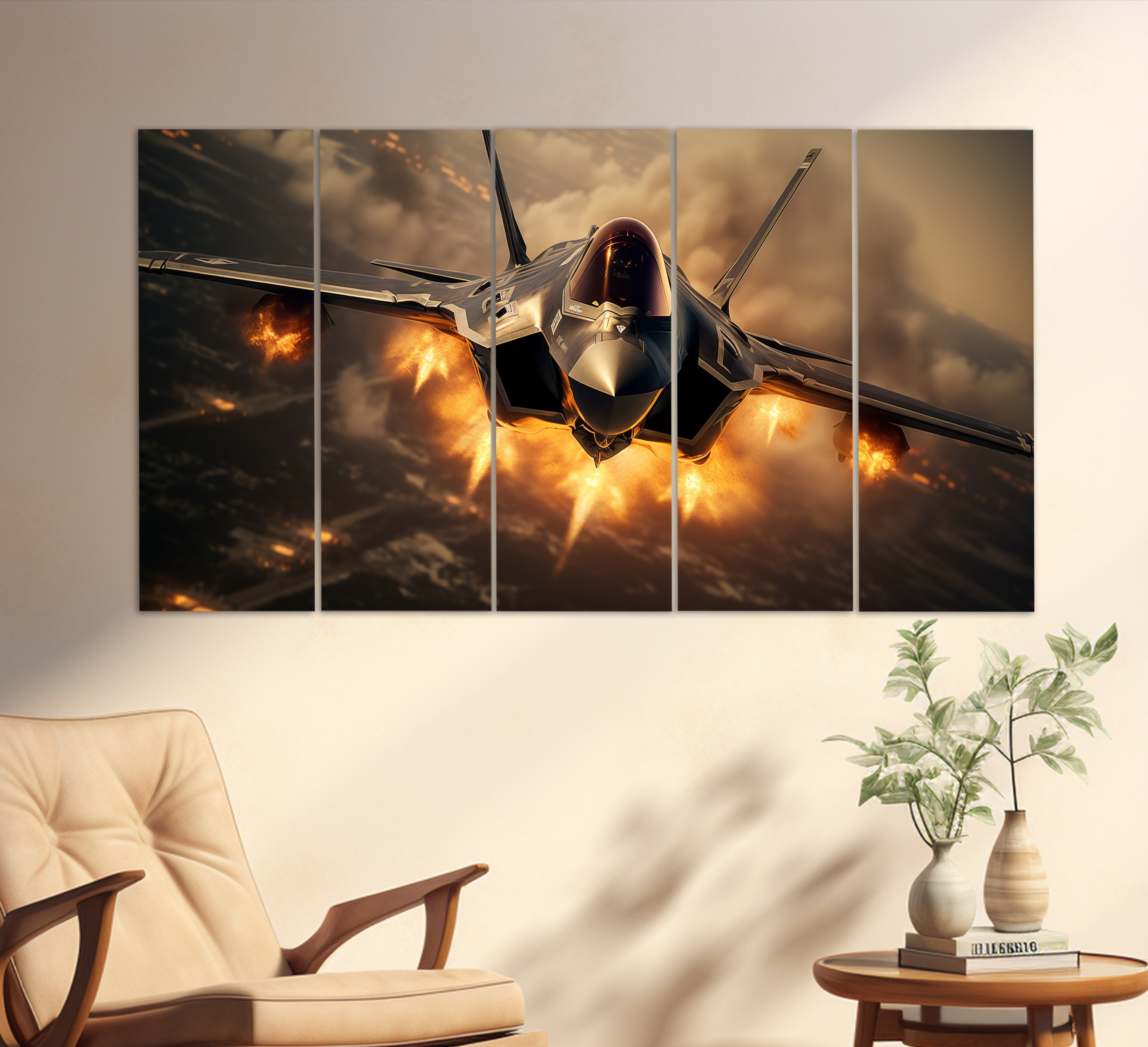 Lockheed Martin F-35 Lightning II Canvas Print, Military Wall Art ...