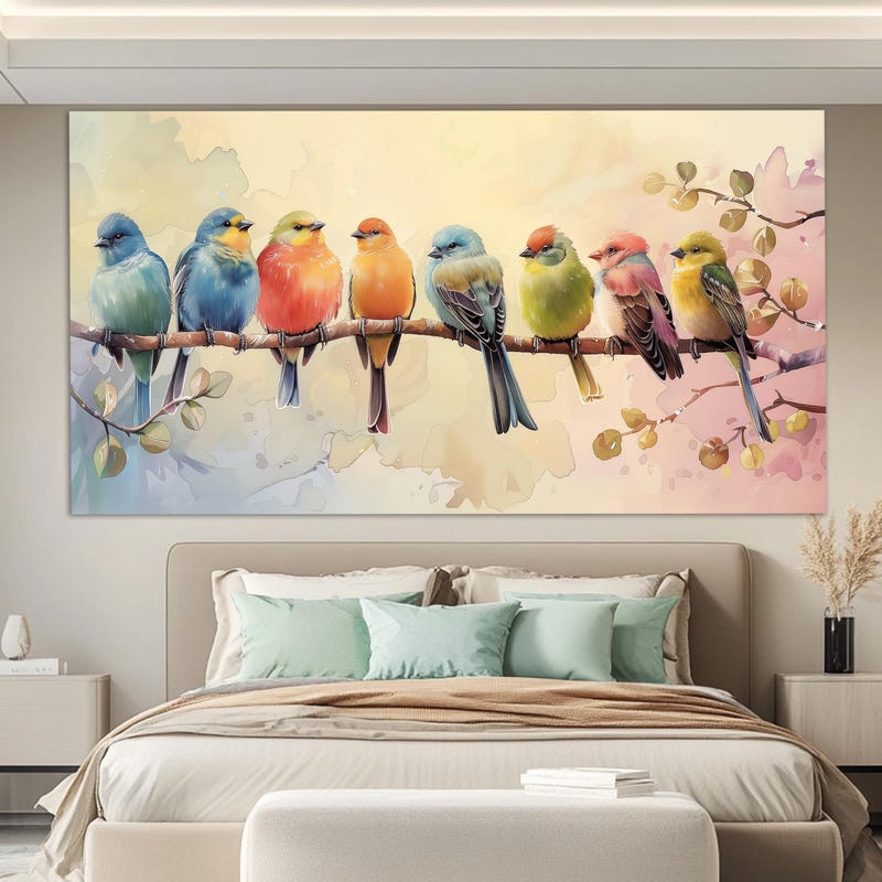 Colorful Bird Art - Etsy