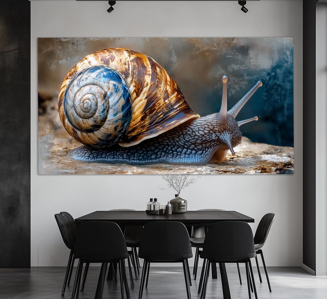 Abstract Snail Canvas Print, Snail Wall Art, Snail Painting, Snail ...