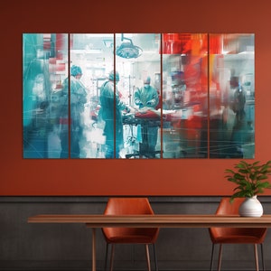 Abstract Surgery Wall Art, Operating Room Canvas Print in an Oil ...